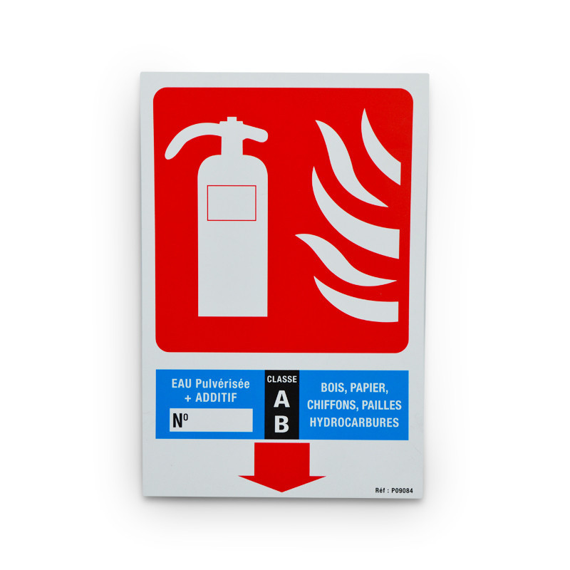 Panneau extincteur classe de feu CARACTERISTIQUE AB